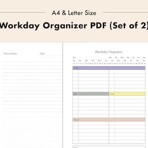 Printable Work Day Organizer Planner PDF - Etsy