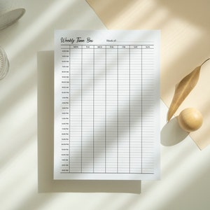 Weekly Hourly Time Box 24 Hours, Time Blocking Planner Printable PDF ...