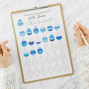 Water Tracker Template PDF, Printable Planner, Water Intake Health ...