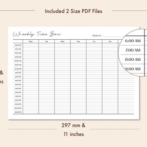 Printable Half Hour Time Blocking Planner Hourly Weekly - Etsy
