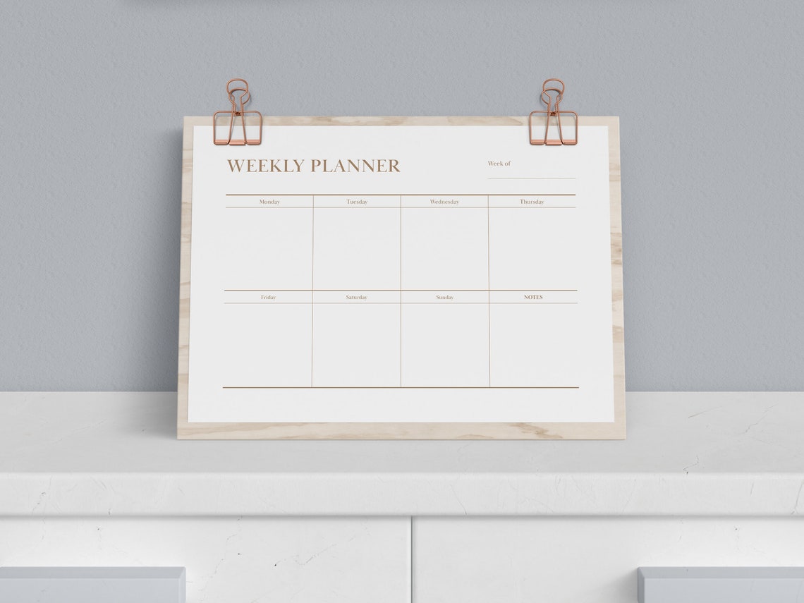 Printable Weekly Planner PDF With Notes A4 and US Letter Size Weekly ...