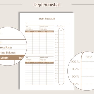 Debt Snowball Tracker Printable PDF, Instant Download - Etsy
