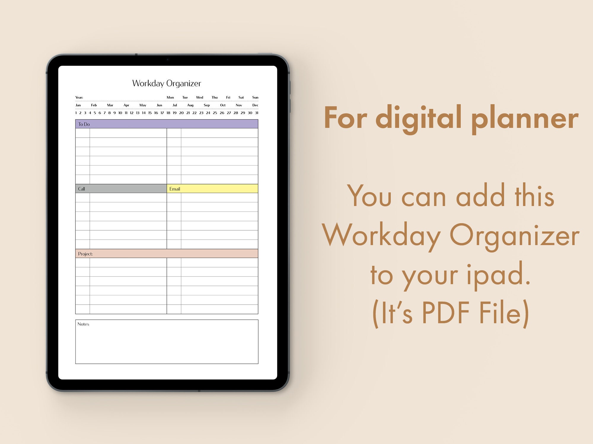 Printable Work Day Organizer Planner PDF - Etsy