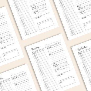 7 Days Daily Planner Printable PDF, Weekly Planner, Half Hourly Time ...