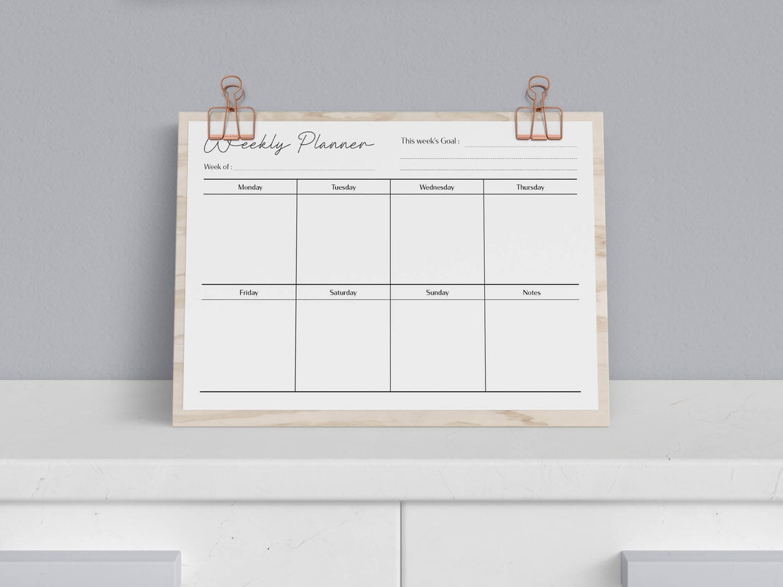 Printable Weekly Planner Template PDF, Weekly Goal, Instant Download ...