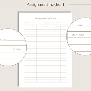 Assignment Tracker Template PDF, Aesthetic Assignment Planner Printable ...