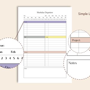 Printable Work Day Organizer Planner PDF - Etsy