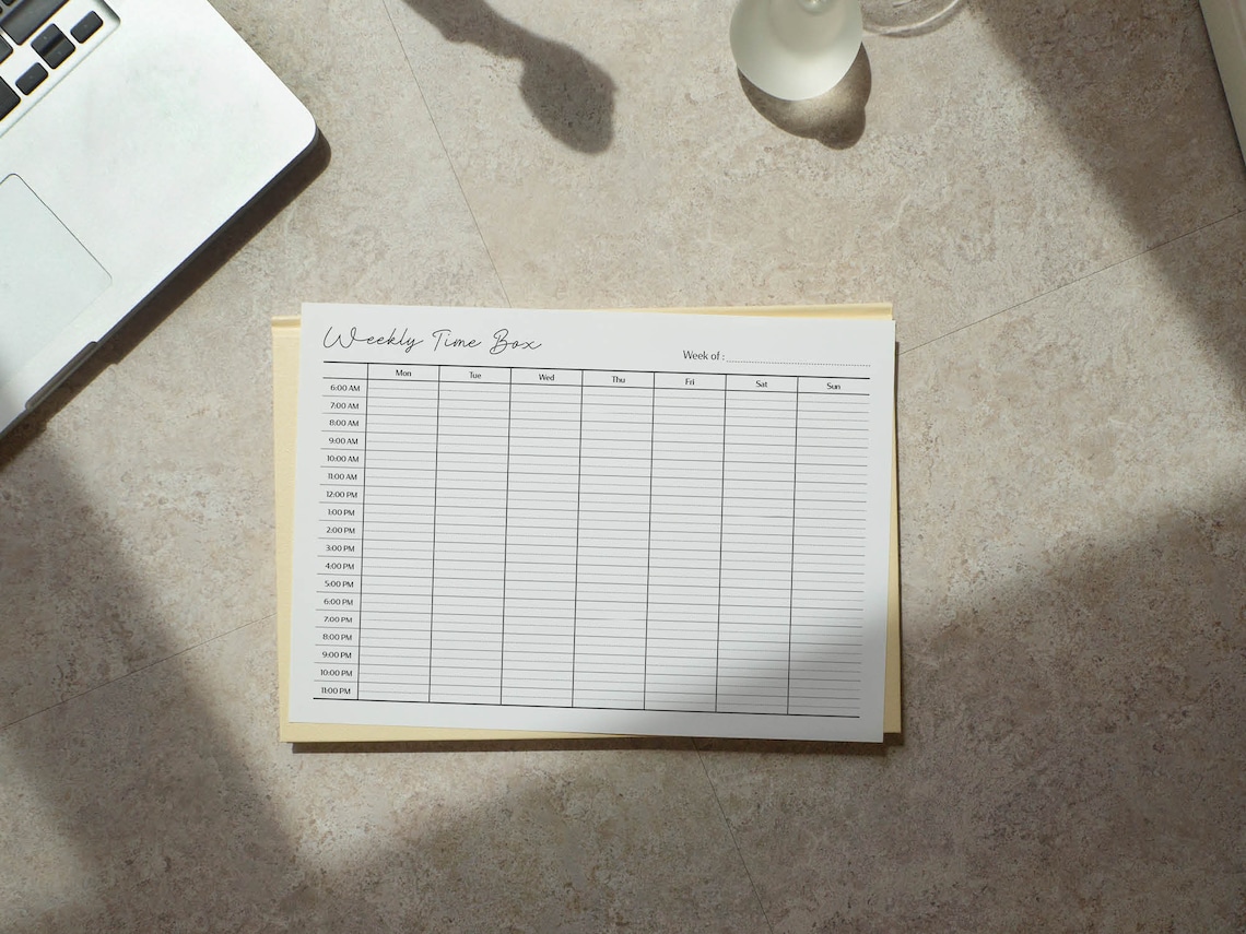 Printable Half Hour Time Blocking Planner Hourly Weekly - Etsy