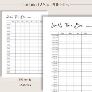 Hourly Weekly Time Blocking Box, Printable Planner PDF, School Planner ...