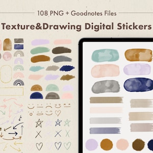 Digital Stickers for Goodnotes Digital Planner Watercolor Texture and ...