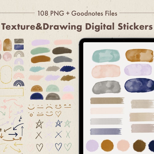 Digital Stickers for Goodnotes Digital Planner Watercolor - Etsy