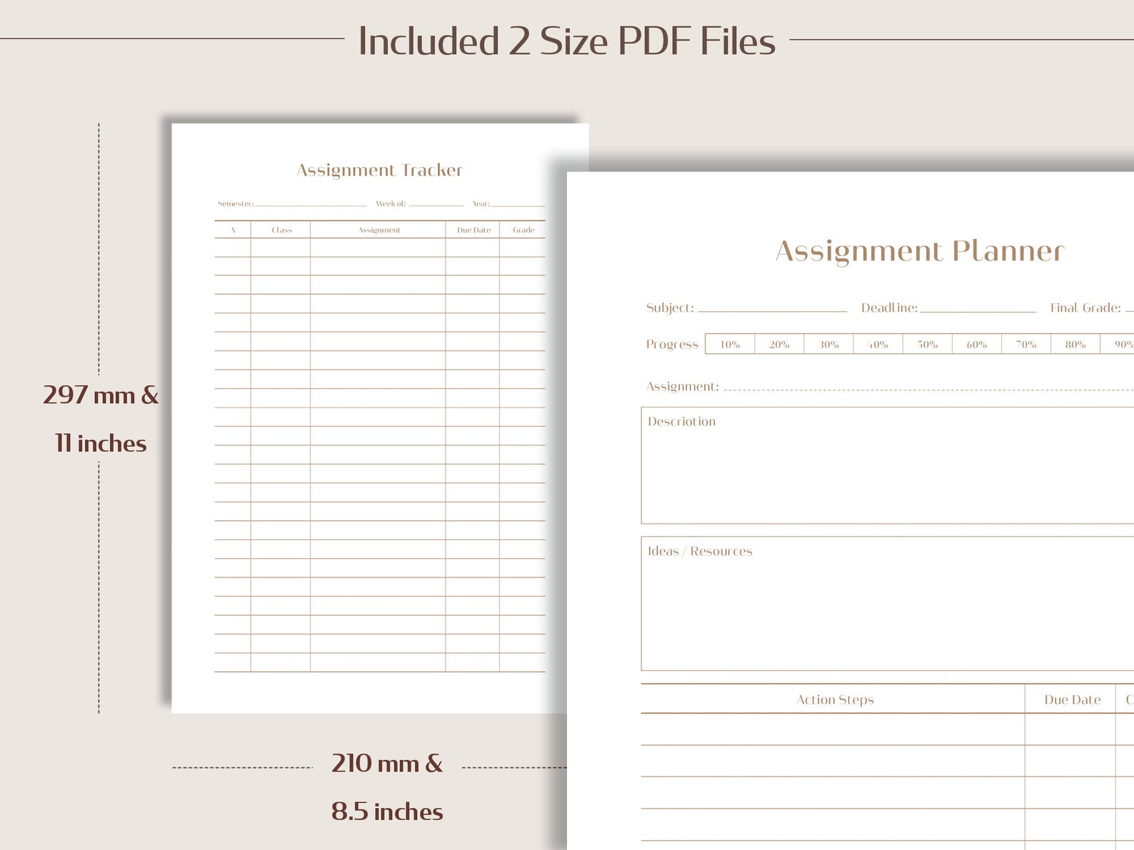 Assignment Tracker Template PDF, Aesthetic Assignment Planner Printable ...