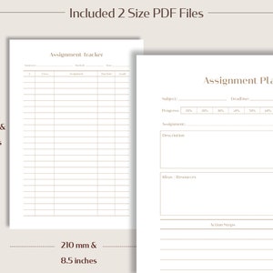 Assignment Tracker Template PDF, Aesthetic Assignment Planner Printable ...