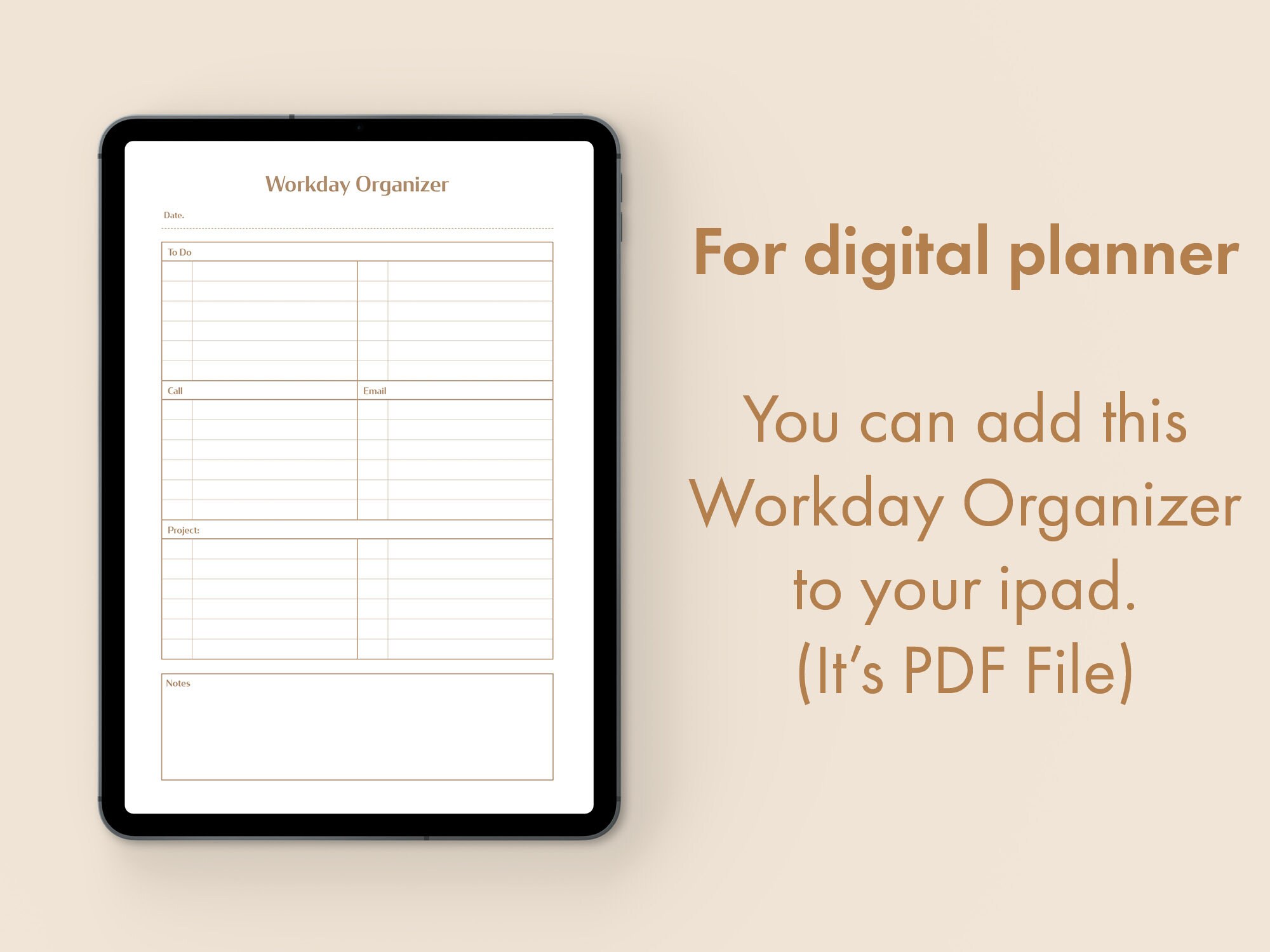 Printable Workday Organizer PDF Set, Daily Work Planner, Instant ...