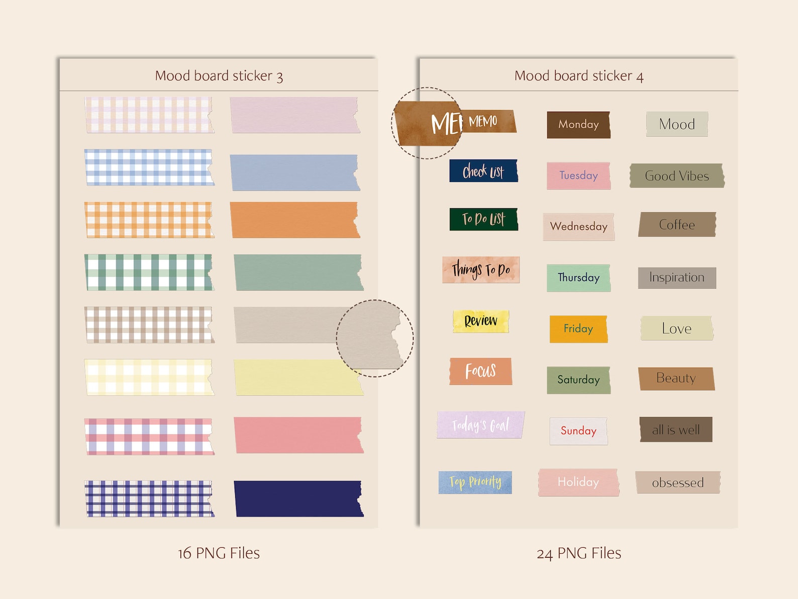 Goodnotes Stickers Digital Planner Stickers Washi Tape Pack - Etsy