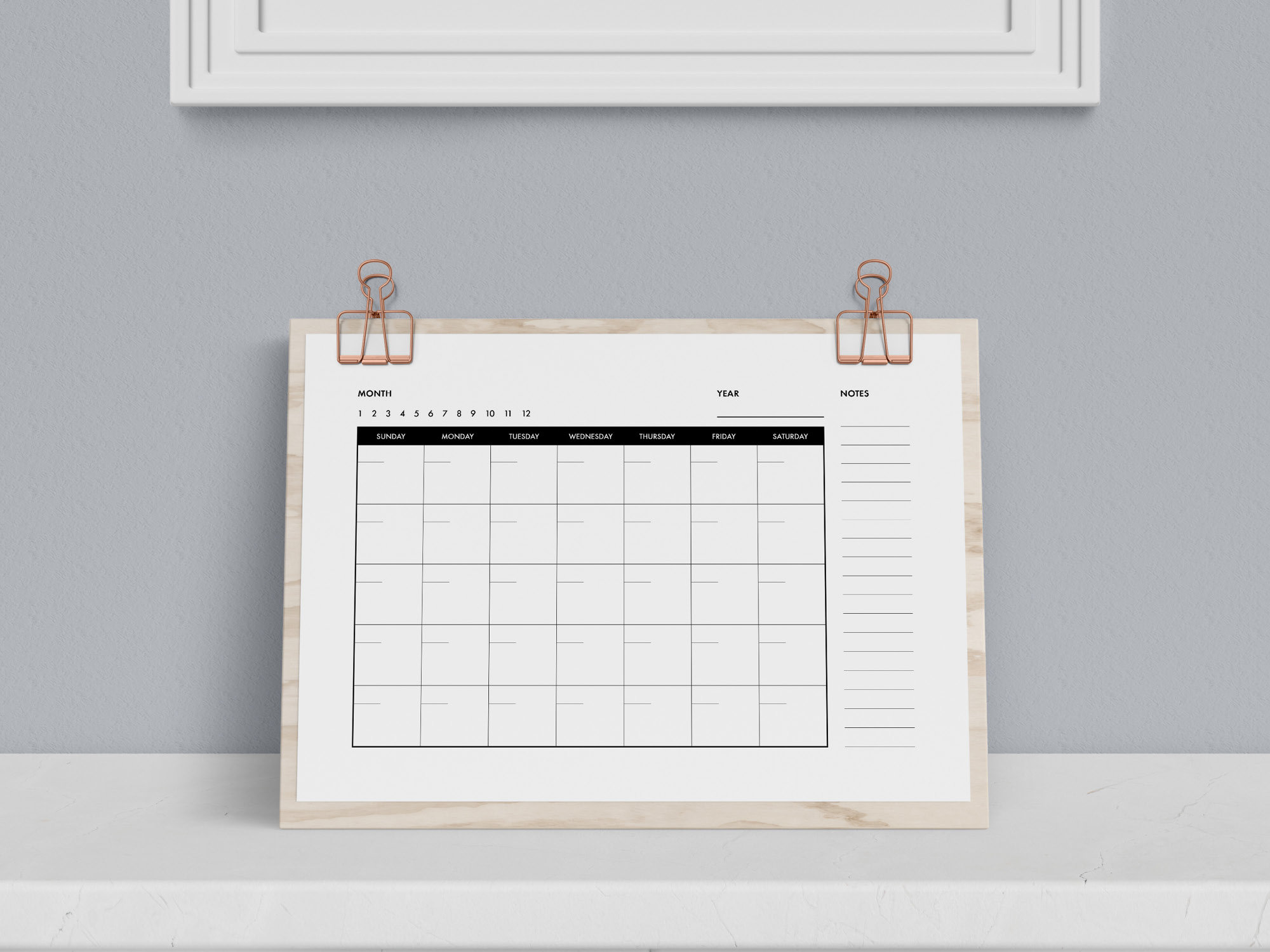 Undated Calendar Monthly Planner With Notes, 2 Colors Sets, A4 Size - Etsy