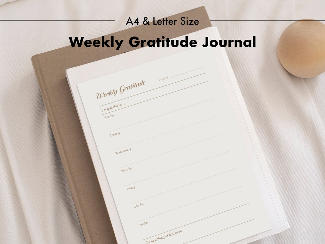 Gratitude Journal PDF Template Printable Weekly A4 & Letter Size - Etsy