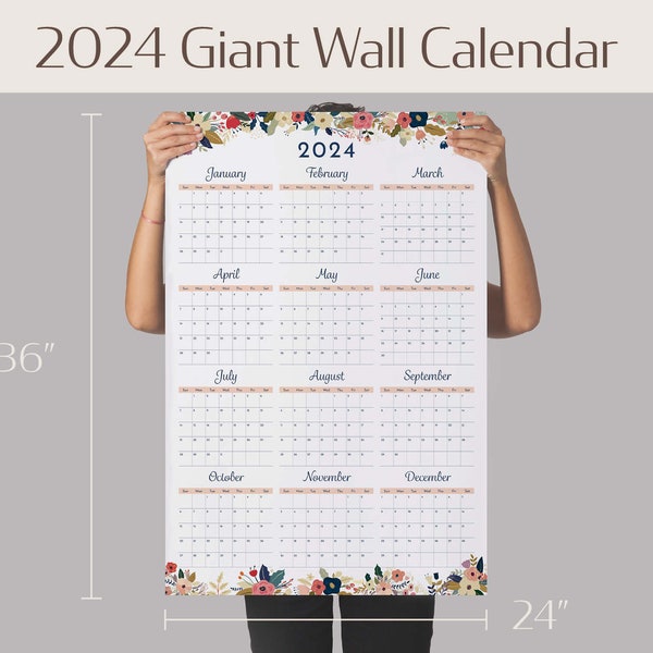 Giant Wall Calendar Year - Etsy