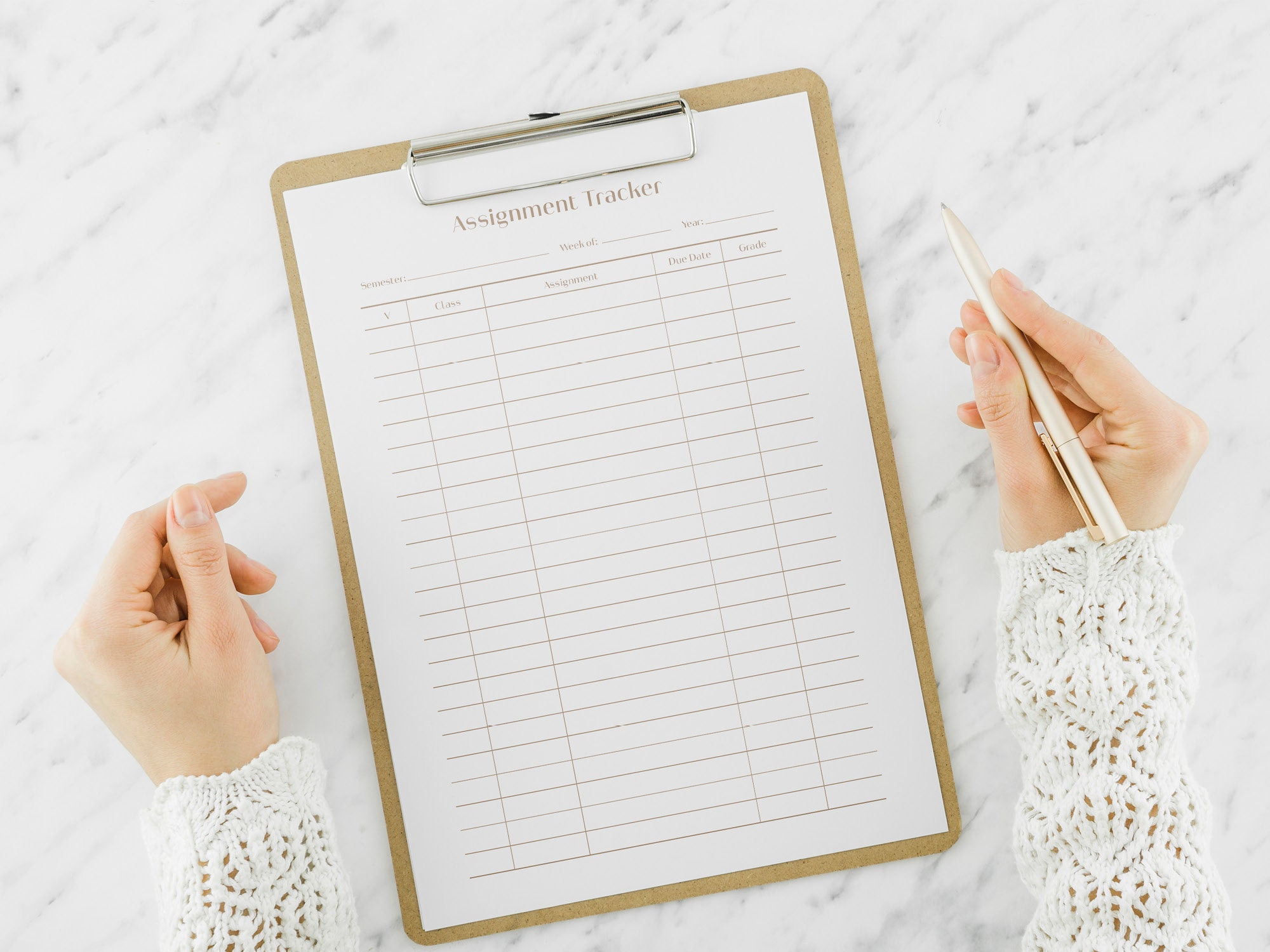 Assignment Tracker Template PDF, Aesthetic Assignment Planner Printable ...