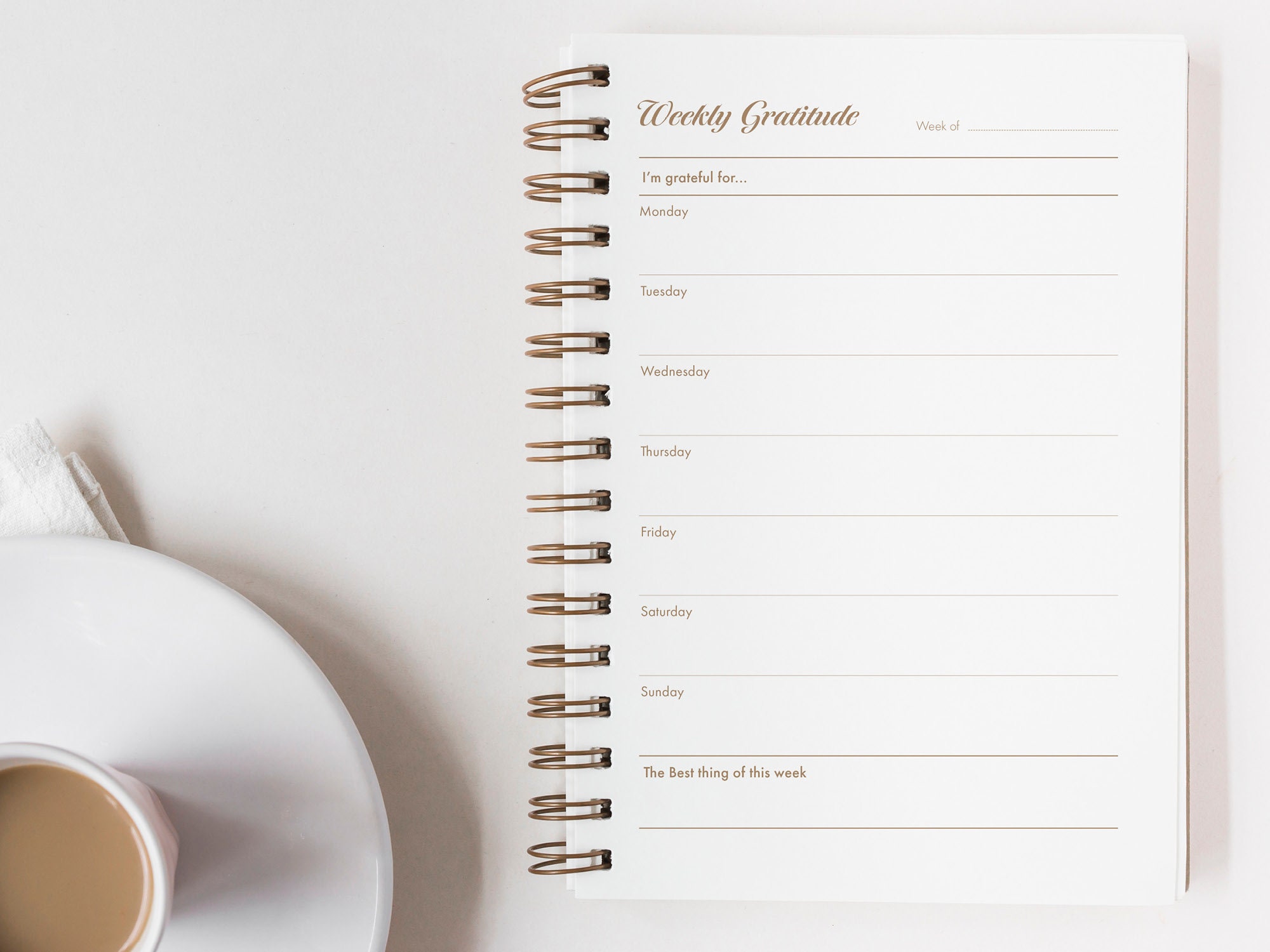 Gratitude Journal PDF Template Printable Weekly A4 & Letter Size - Etsy