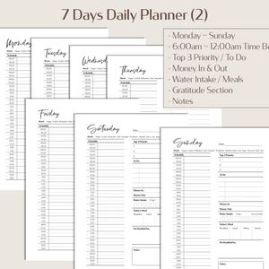 2025 Calendar Printable Planner Journal Bundle, Hourly Daily Weekly ...