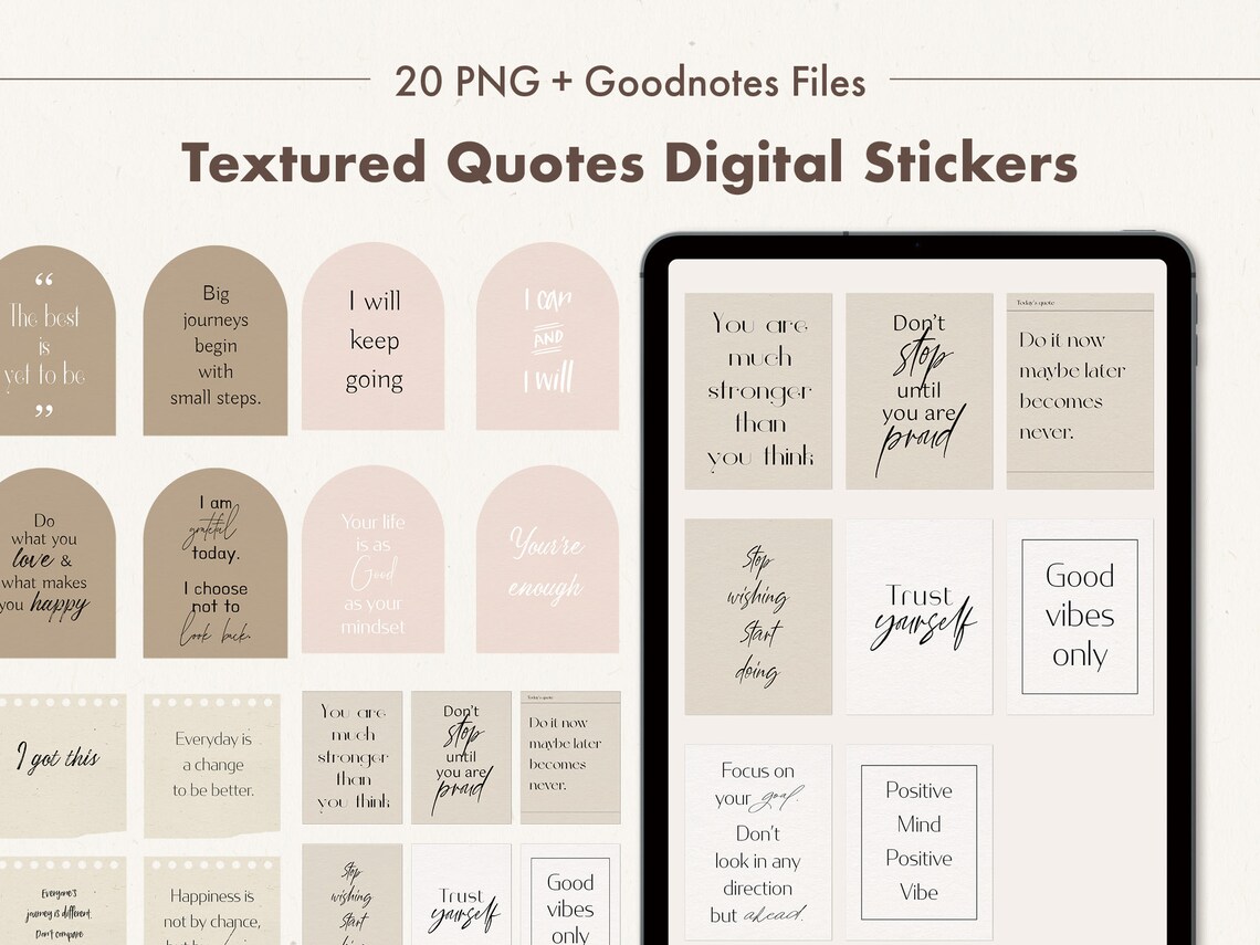 Motivational Quotes Digital Stickers Pack Inspirational Quotes - Etsy