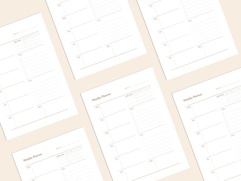 Printable Bullet Journal Weekly Planner PDF With Habit Tracker, to Do ...