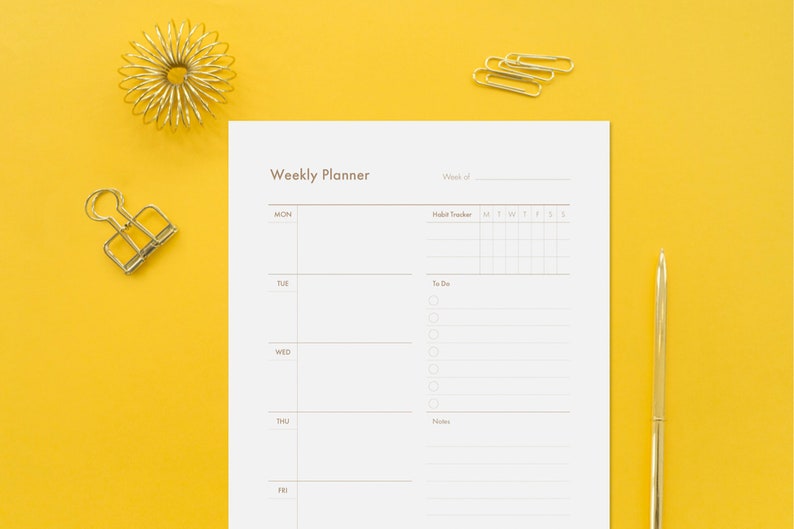 Printable Bullet Journal Weekly Planner PDF With Habit Tracker, to Do ...