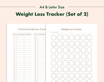 Weight Loss Tracker Printable, A4 & Letter Size, Weight Tracker ...