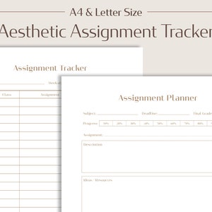 Assignment Tracker Template PDF, Aesthetic Assignment Planner Printable ...