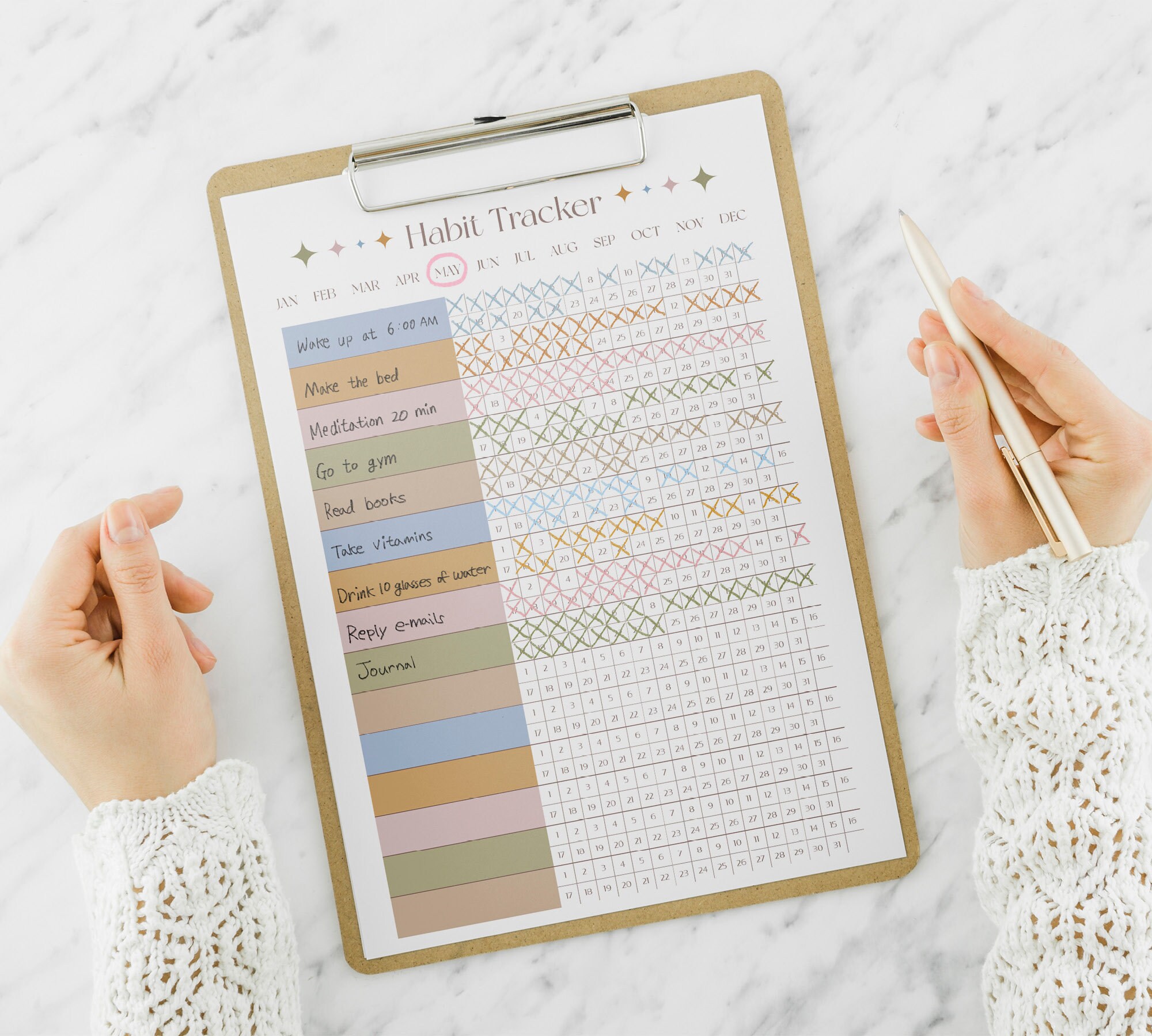 Habit Tracker | Daily Routine | Printable Habit Tracker PDF Template ...