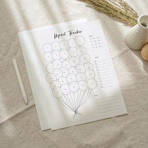 Mood Tracker Template, Cute Mood Tracker PDF, Mental Health Planner ...