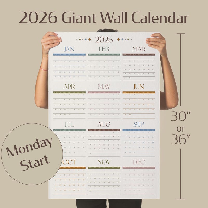 Extra Large Wall Calendar - Etsy
