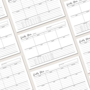 Weekly Planner Printable, Weekly Schedule Landscape PDF With Habit ...