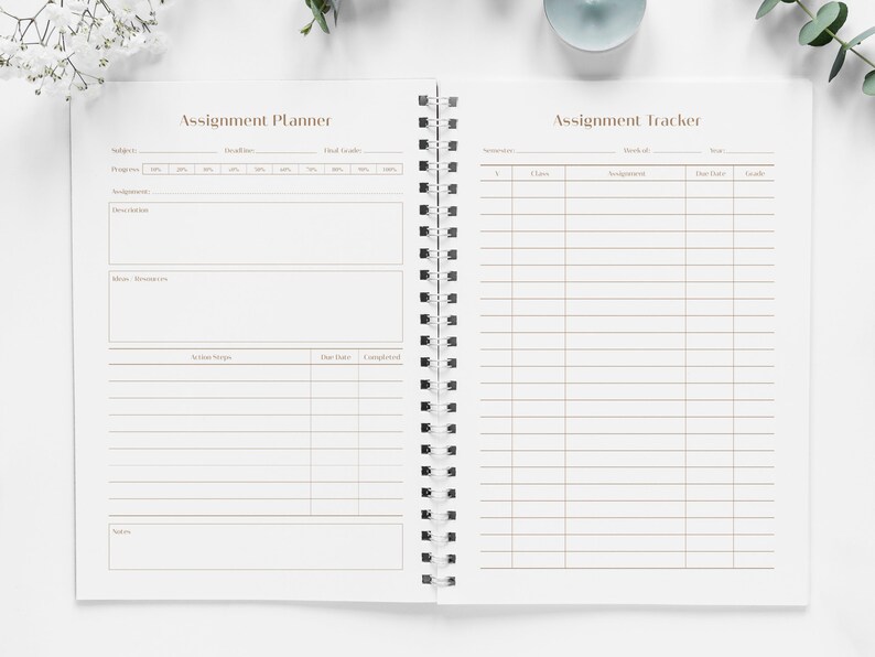 Assignment Tracker Template PDF, Aesthetic Assignment Planner Printable ...