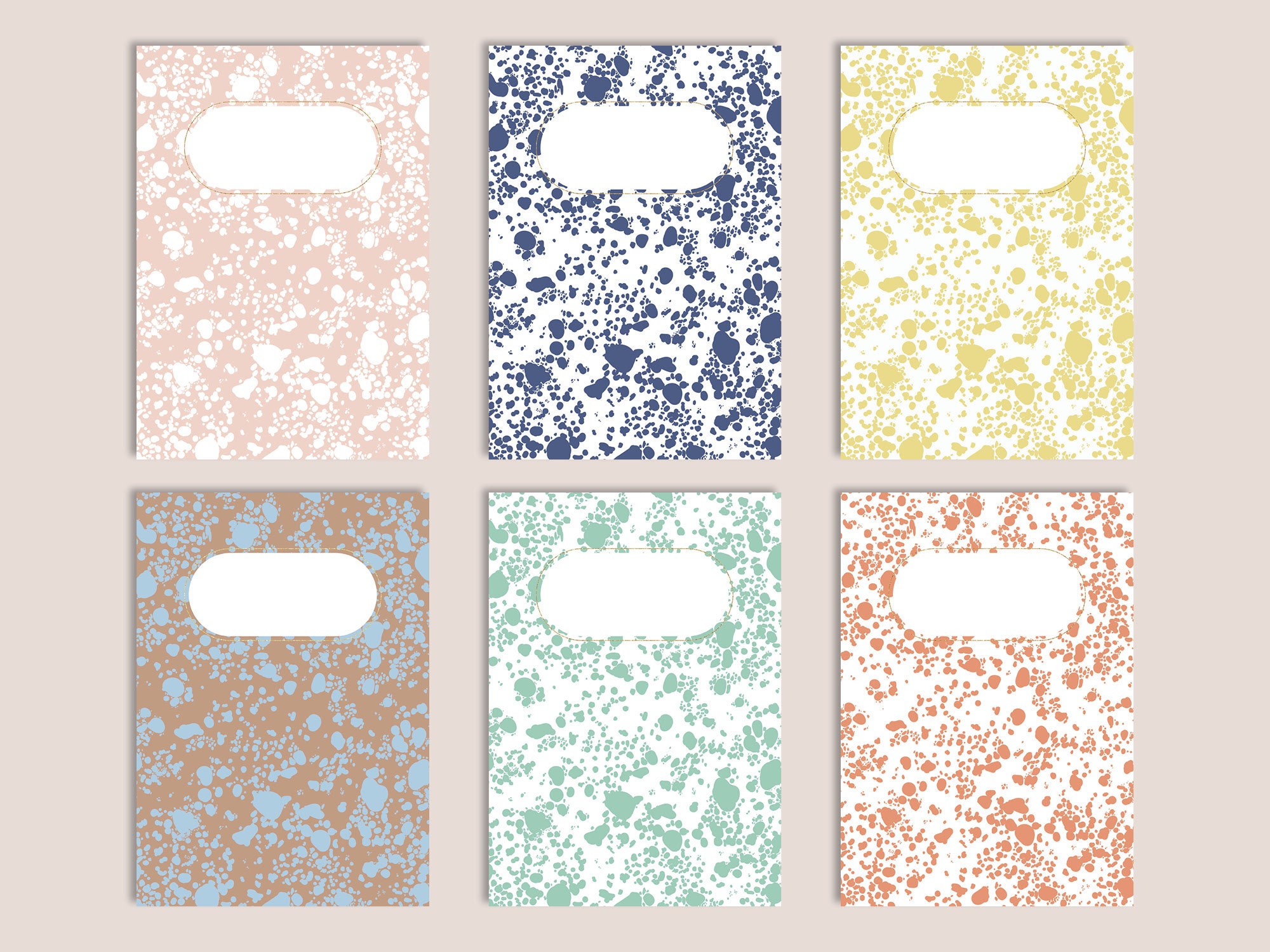 Binder Cover Printable PDF Set of 6 Editable Journal Cover Digital ...