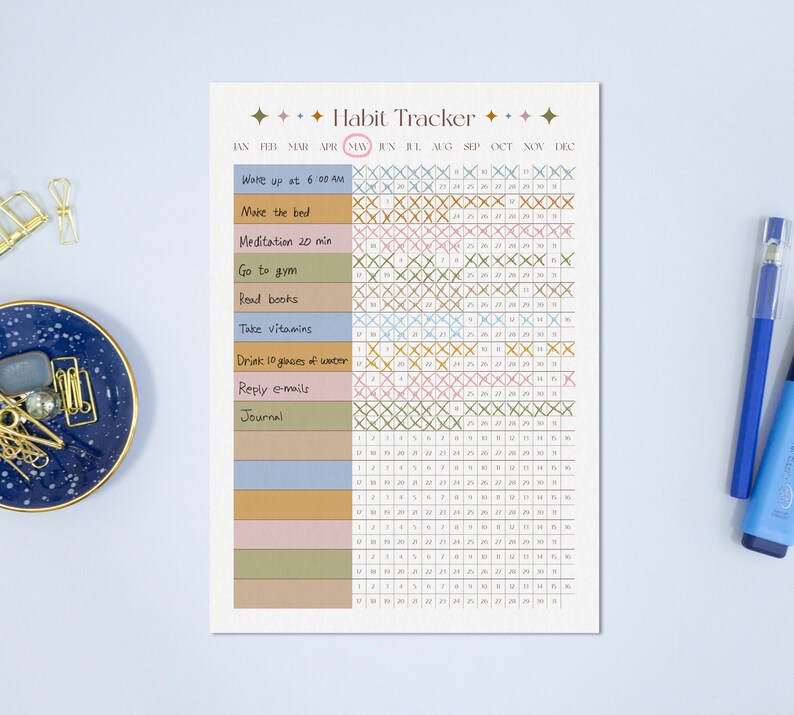 Habit Tracker | Daily Routine | Printable Habit Tracker PDF Template ...