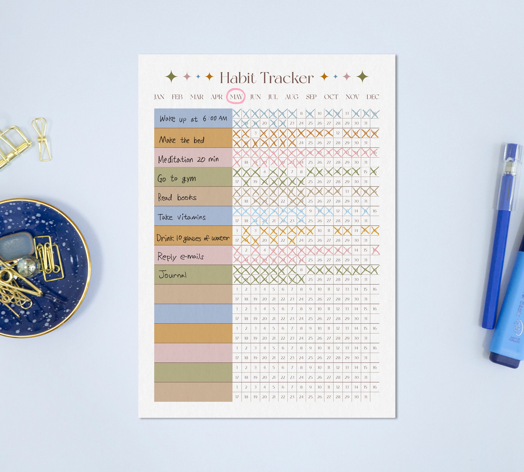 Habit Tracker | Daily Routine | Printable Habit Tracker PDF Template ...