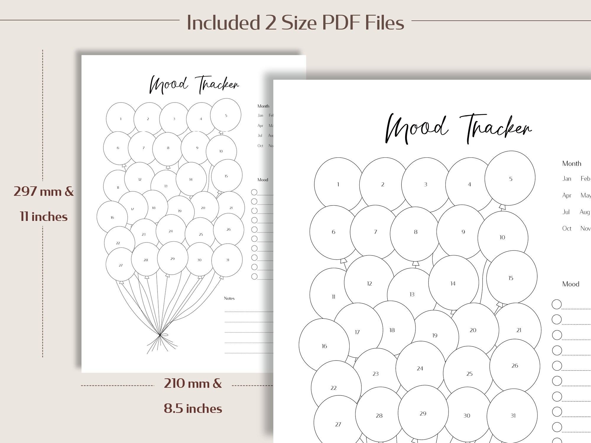 Mood Tracker Template, Cute Mood Tracker PDF, Mental Health Planner ...