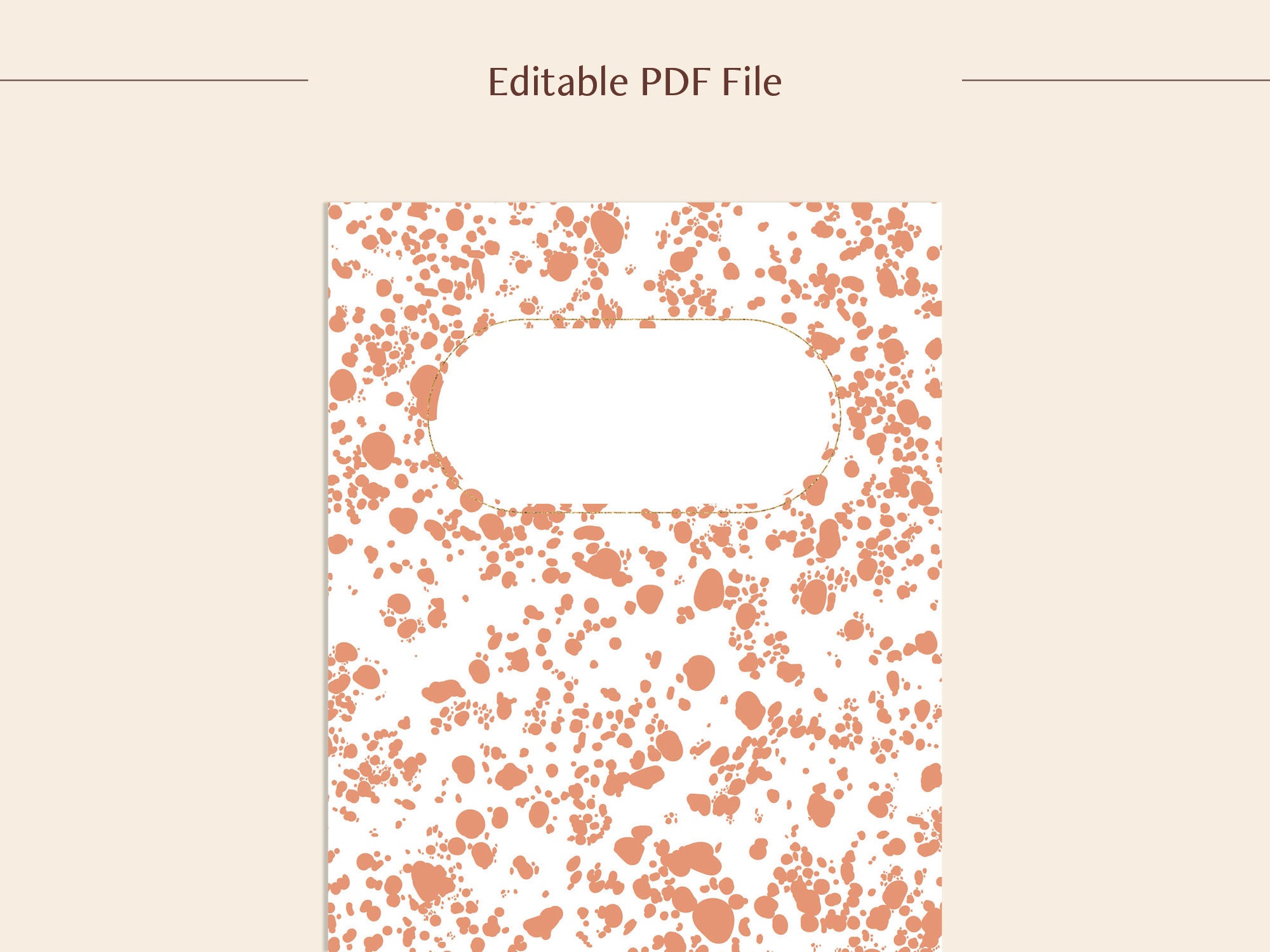 Binder Cover Printable PDF Set of 6 Editable Journal Cover Digital ...