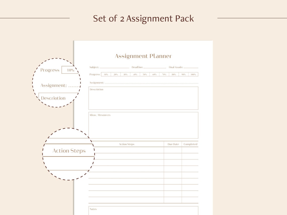 Assignment Tracker Template PDF Assignment Planner Printable - Etsy