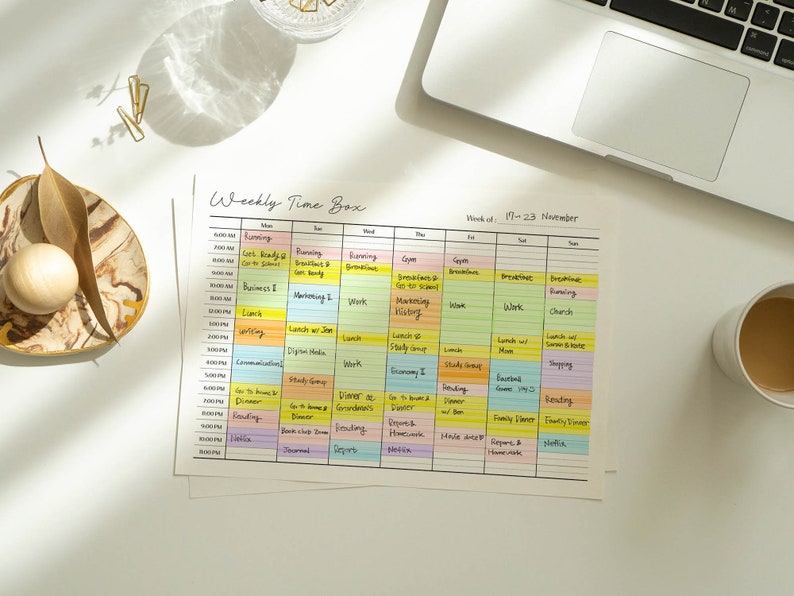 Printable Half Hour Time Blocking Planner, Hourly Weekly Planner ...