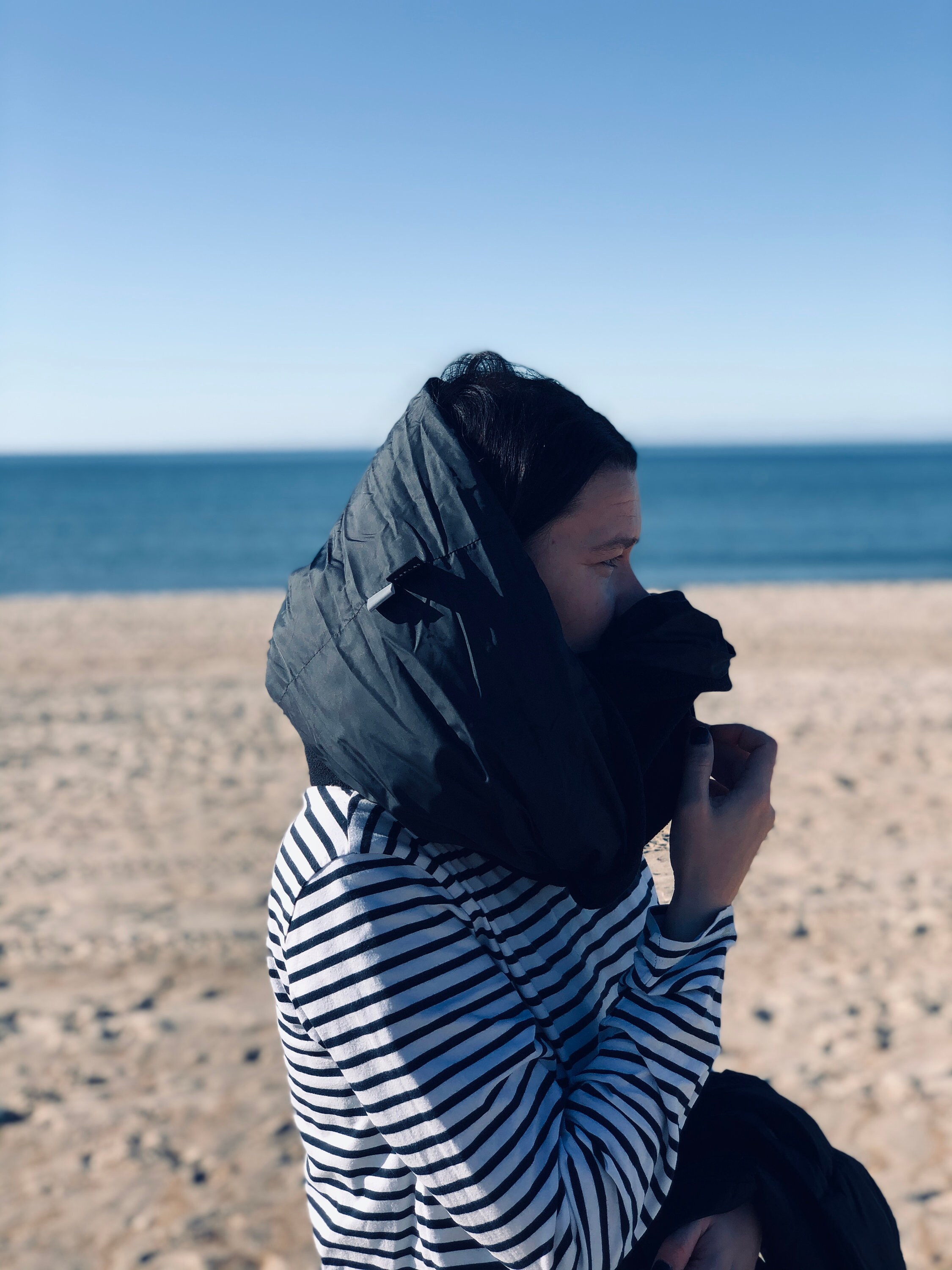 Black Infinity Scarf Waterproof Windproof Rain Scarf Hooded Infinity ...