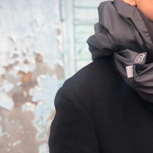 Black Infinity Scarf Waterproof Windproof Rain Scarf Hooded Infinity ...