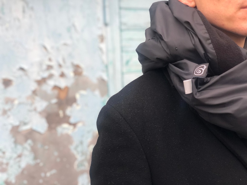 Black Infinity Scarf Waterproof Windproof Rain Scarf Hooded - Etsy