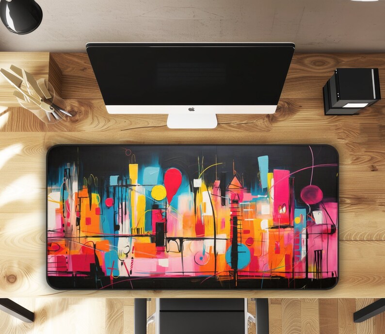 City Skyline Miami Skyline Abstract Expressionism Bursting With Vibrant ...