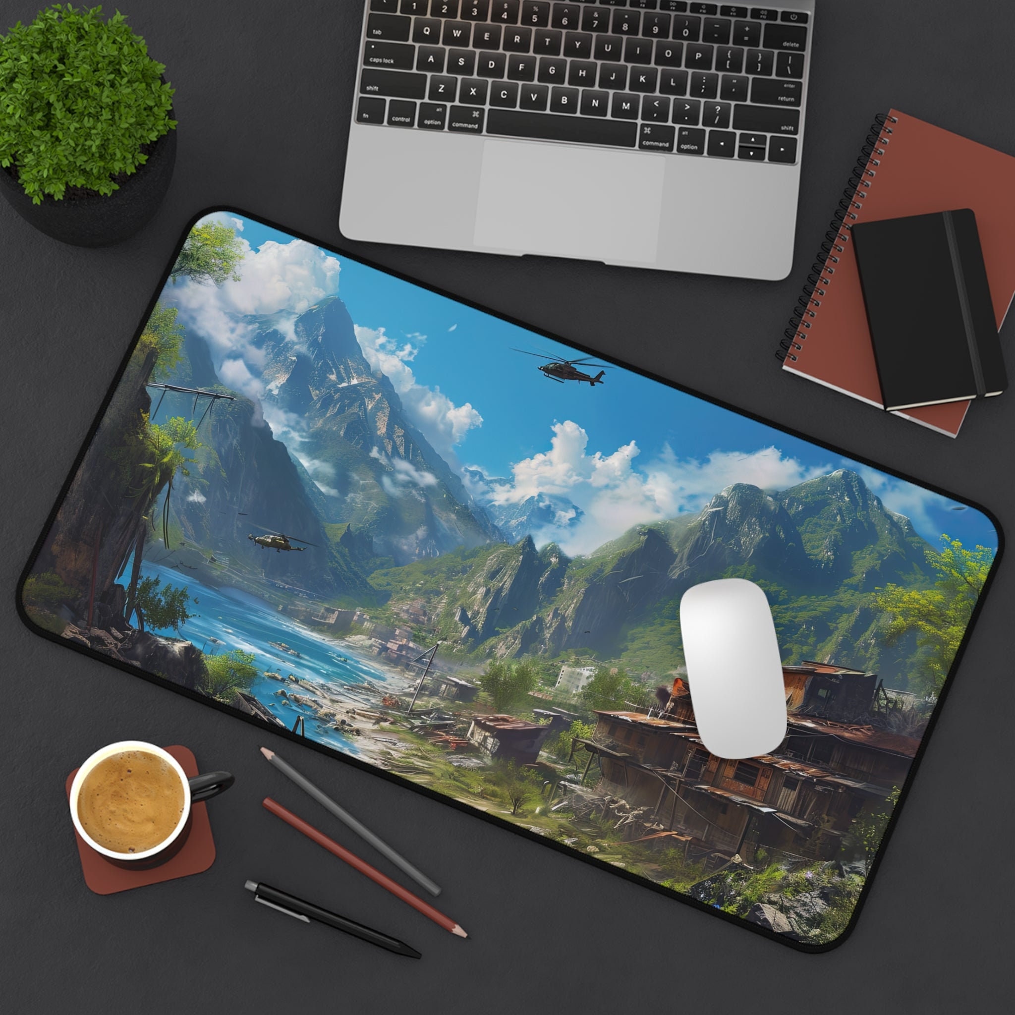 Counter Military Helicopters in the Mountains Large Gaming Mouse Pad ...