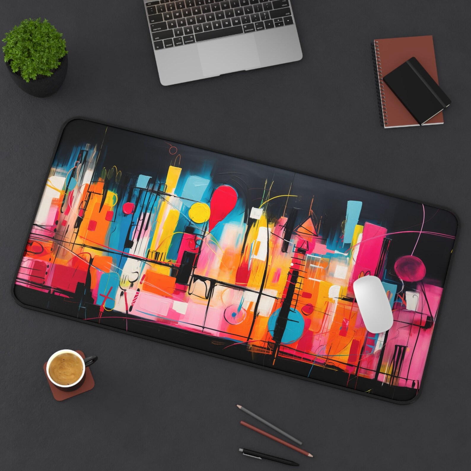 Futuristic Miami Skyline: Abstract Expressionism Bursting With Vibrant ...