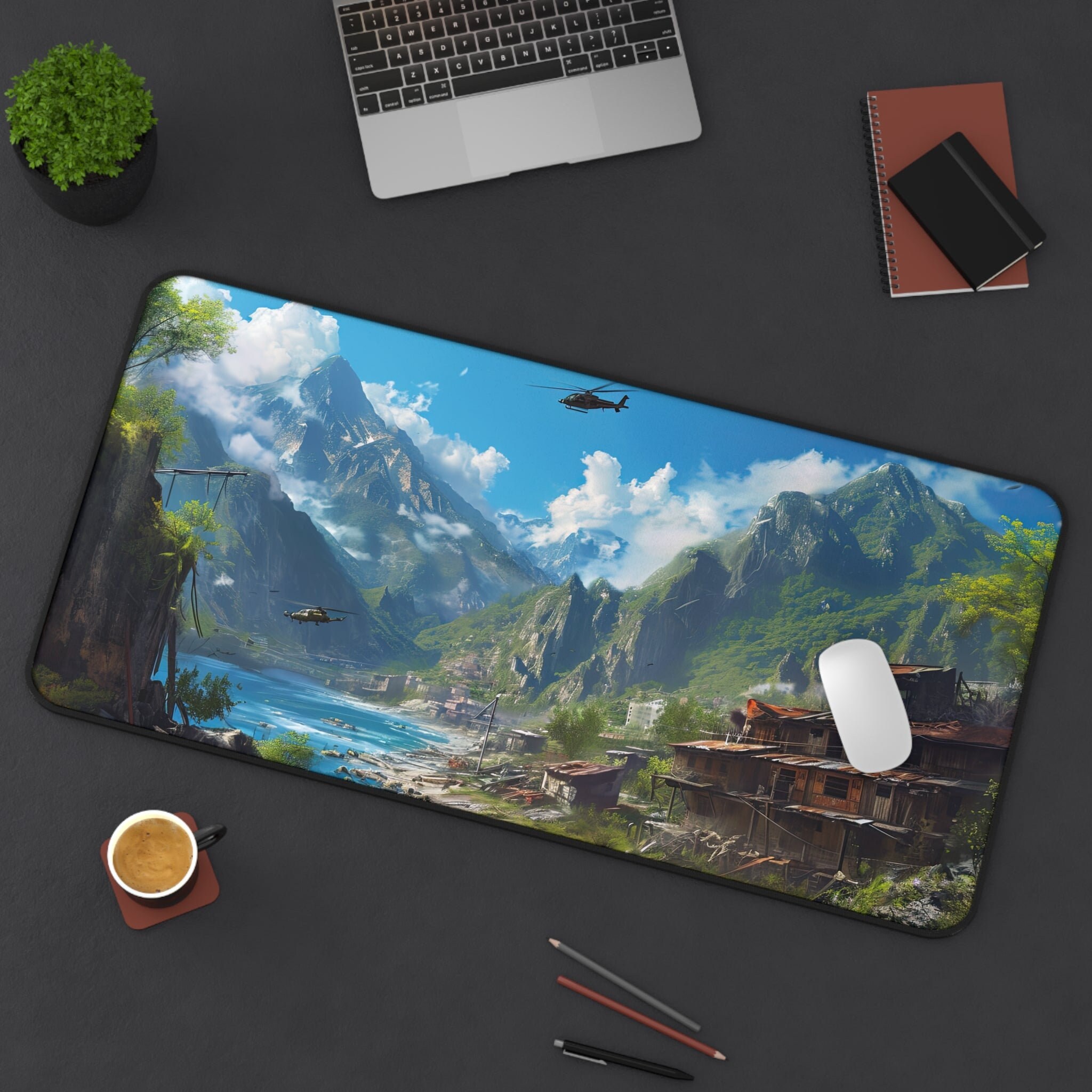 Counter Military Helicopters in the Mountains Large Gaming Mouse Pad ...