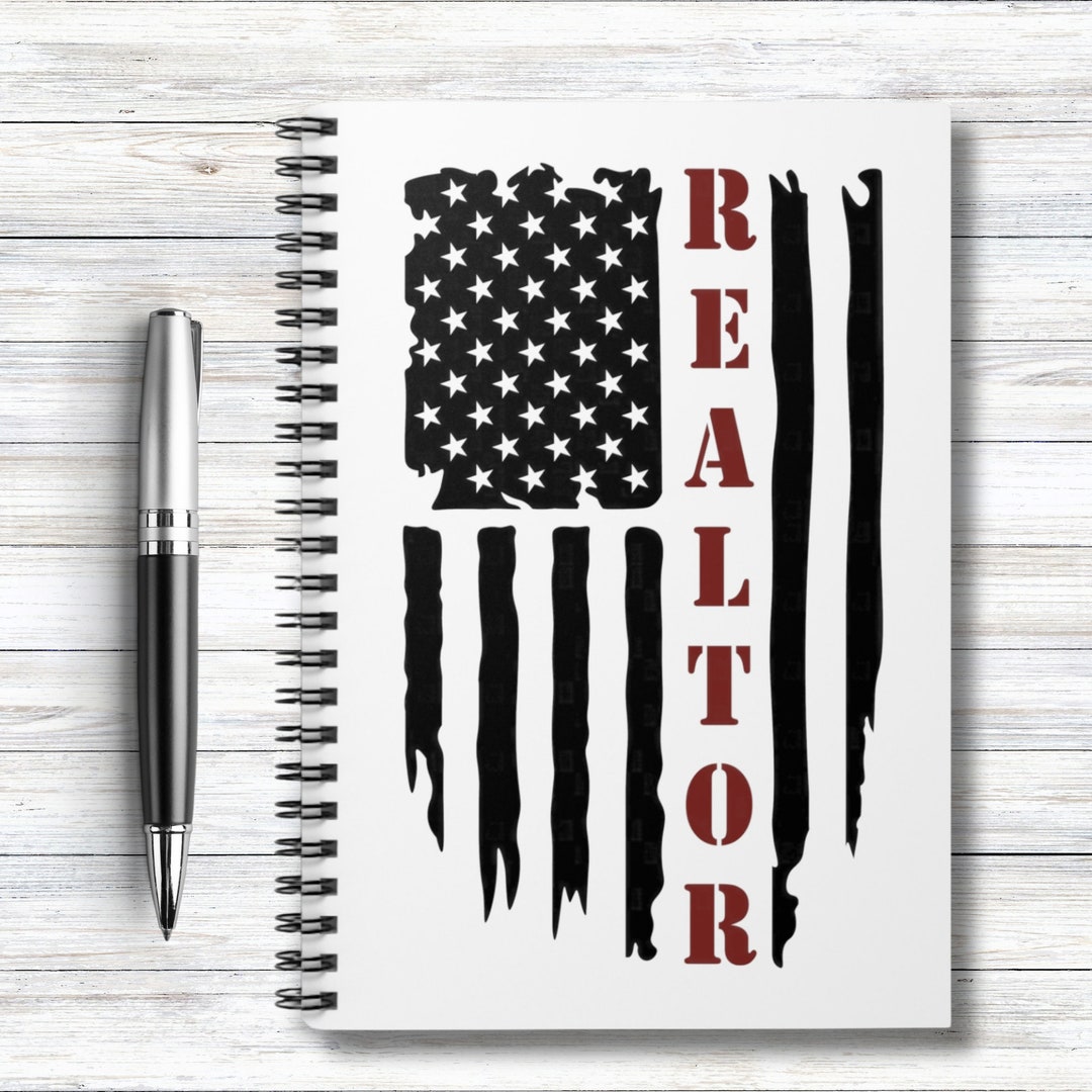 American Flag & Realtor in Red Spiral Notebook Ruled Line 6x8 - Etsy